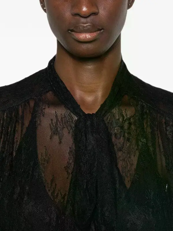 FORTE_FORTE Pussy-bow Lace Shirt