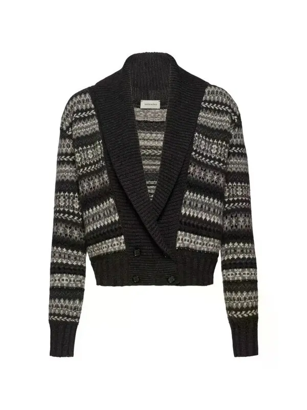 Magda Butrym Fair Isle Pattern Shawl Collar Cardigan