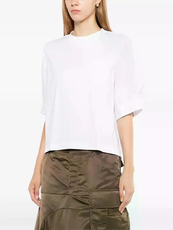 Sacai Short Sleeve Crewneck T-shirt With Chest Pocket