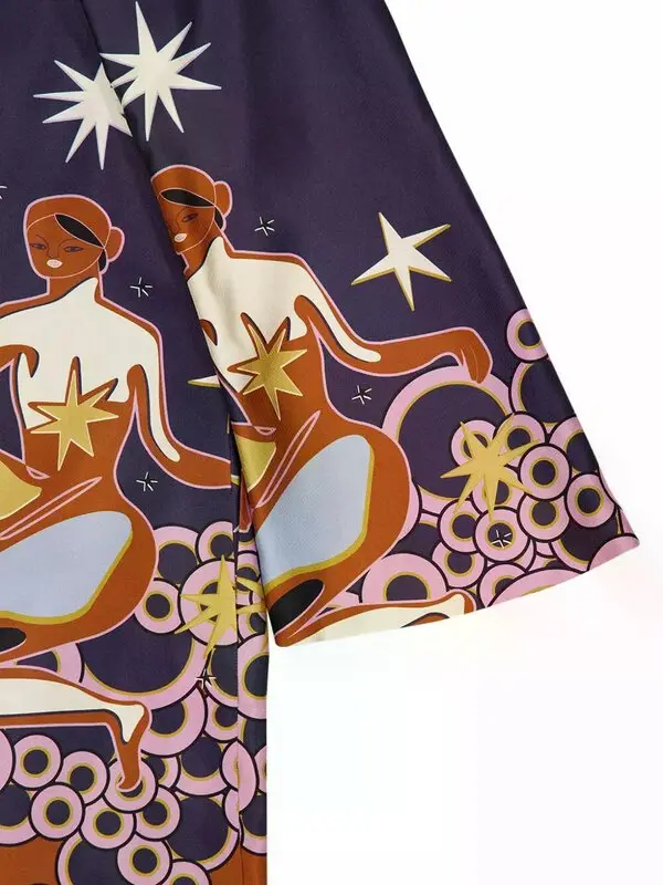 PAULA Printed Silk Twill Dress