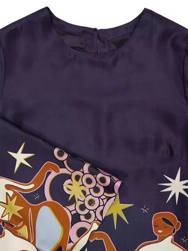 PAULA Printed Silk Twill Dress