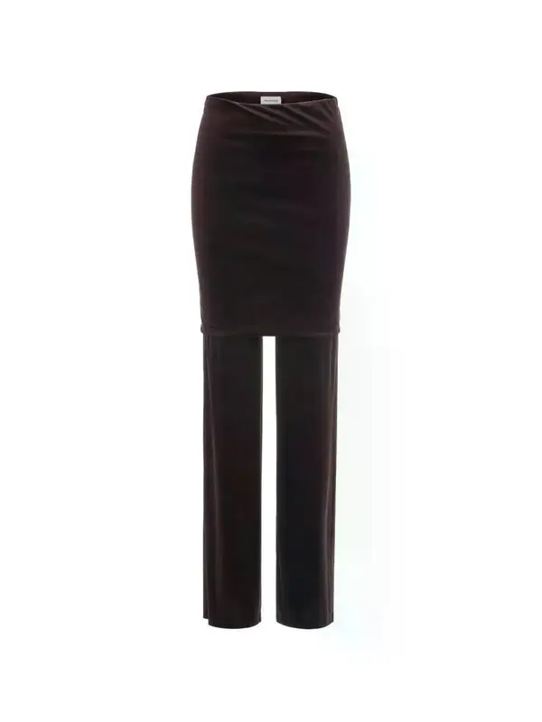Andamane Layered Velvet-effect Trousers - Brown