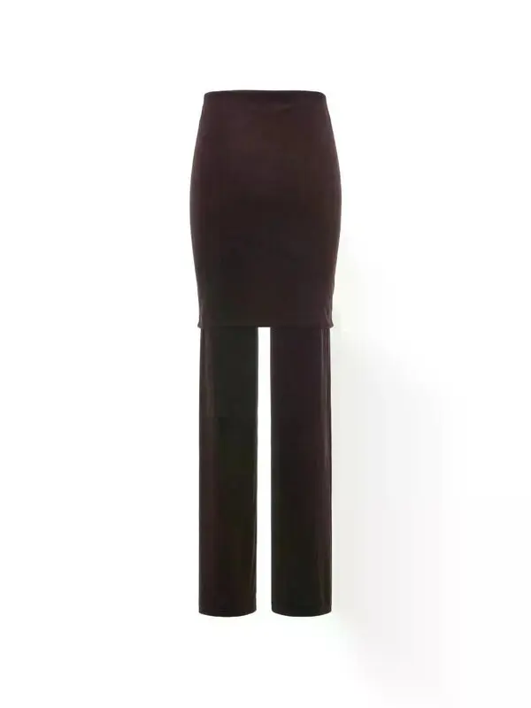 Andamane Layered Velvet-effect Trousers - Brown