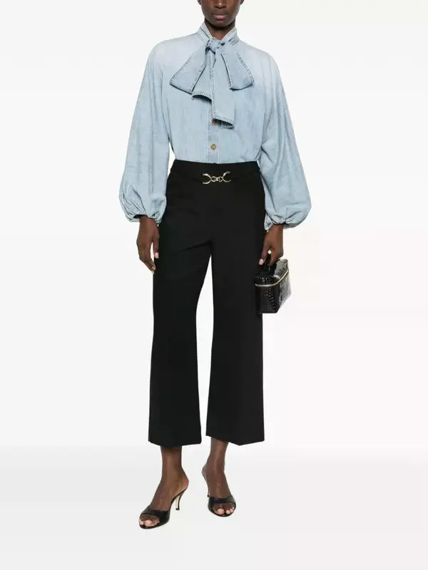 I BLUES Cropped Trousers With Horsebit Detail