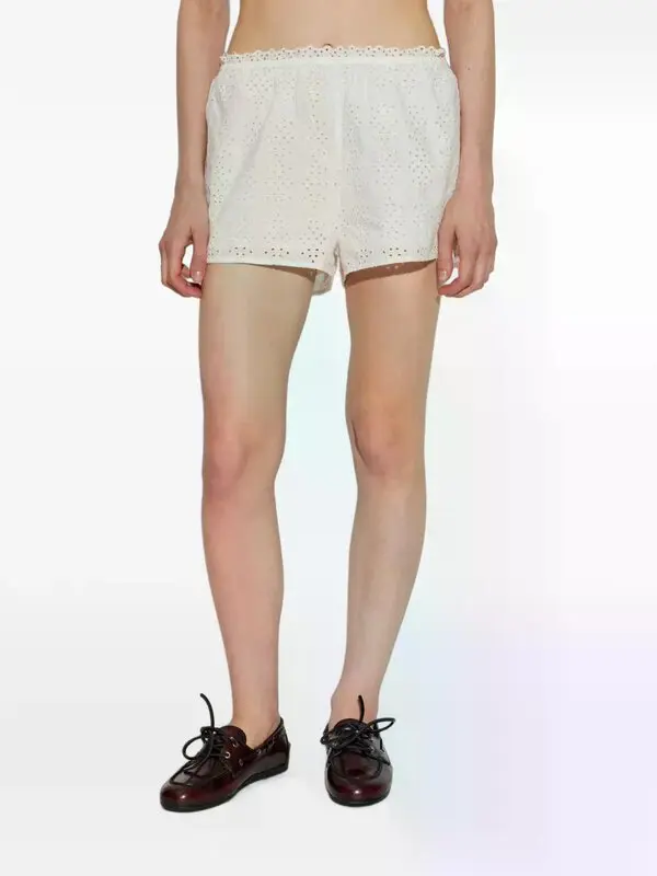 Posse Harriet Broderie-anglaise Shorts - White