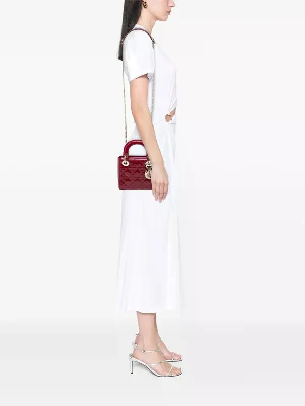 Dior 2019 Mini Patent Cannage Lady Satchel