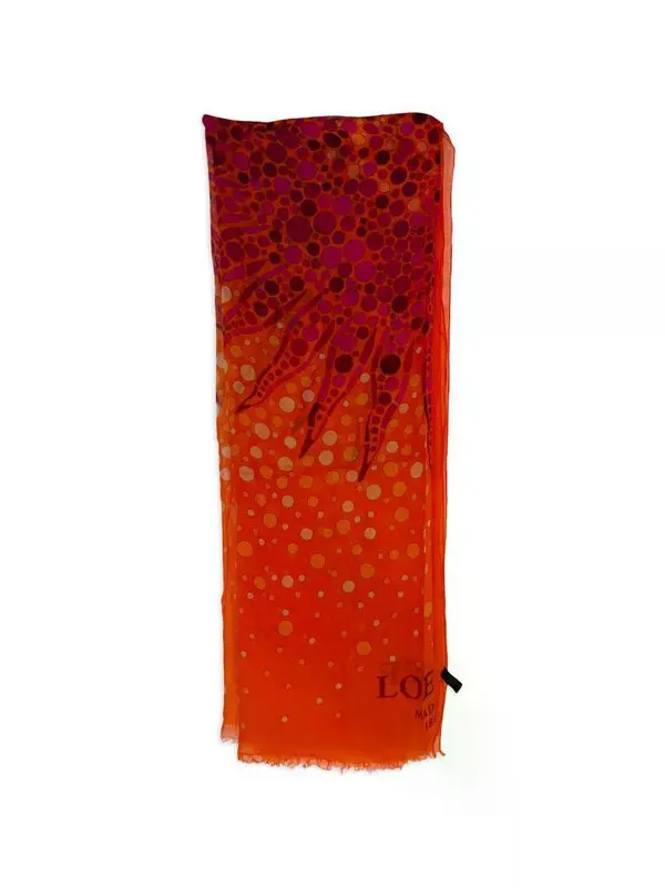 Loewe Vibrant Print Scarf - Orange