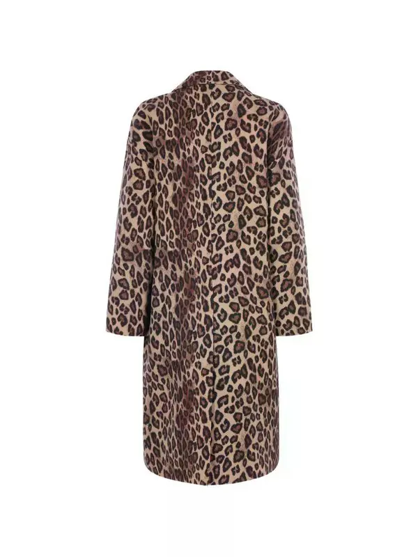 Alberto Biani Leopard Print Double-breasted Coat