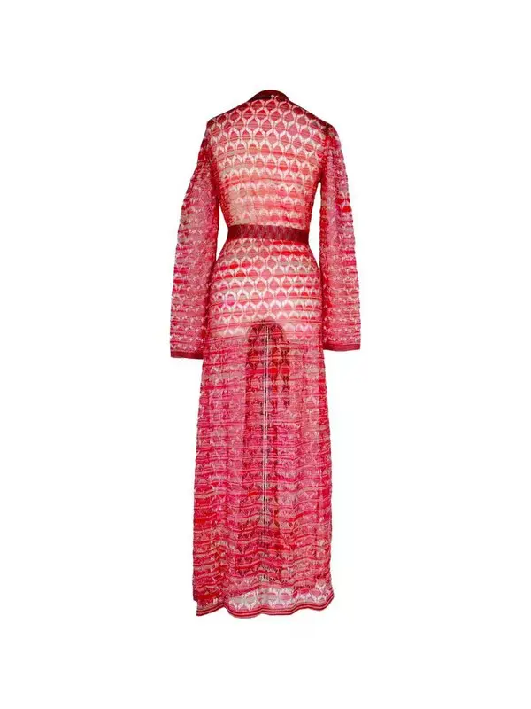 Missoni Geometric Pattern Belted Maxi Cover-up Dress