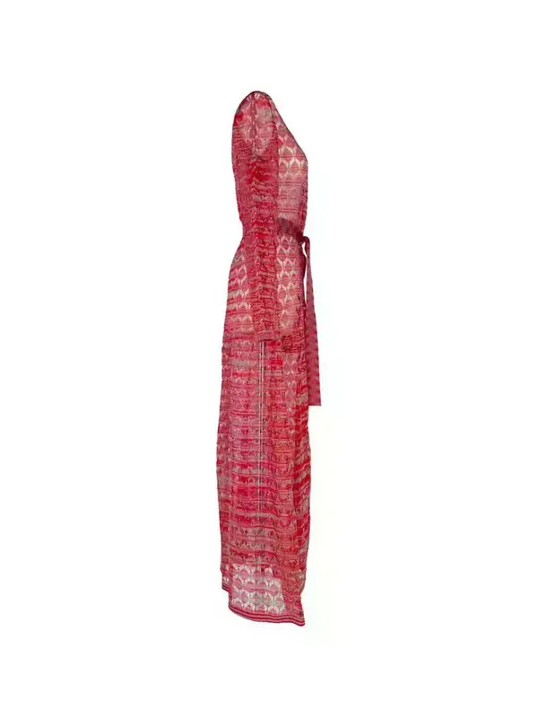 Missoni Geometric Pattern Belted Maxi Cover-up Dress