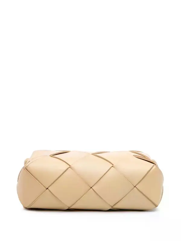 Bottega Veneta Lambskin Intreccio Cassette Camera Cross Body Bag - Neutrals