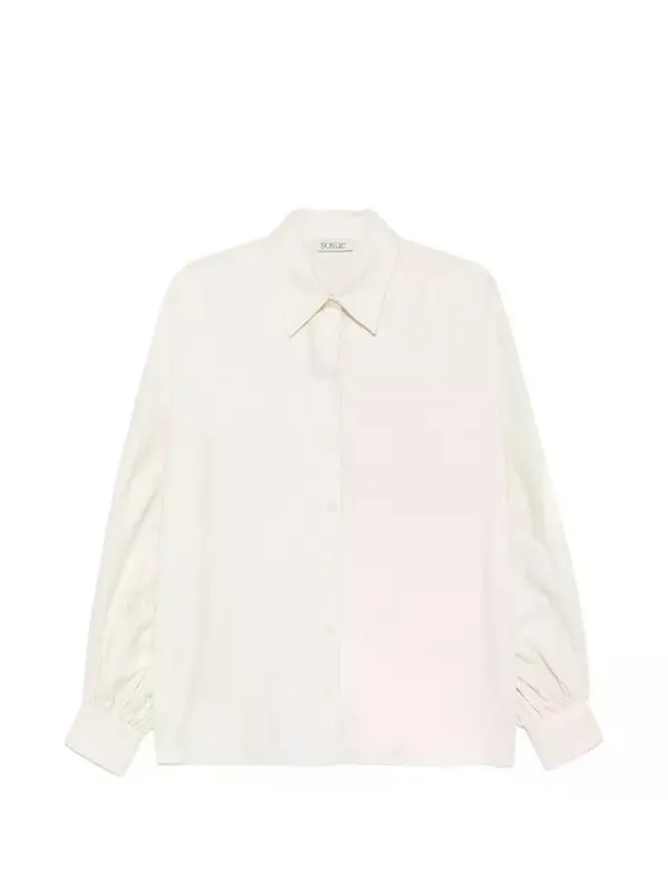 SOSUE Balloon Sleeve Shirt - Neutrals