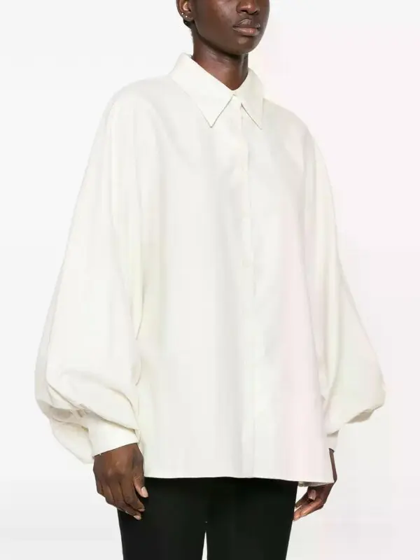 SOSUE Balloon Sleeve Shirt - Neutrals