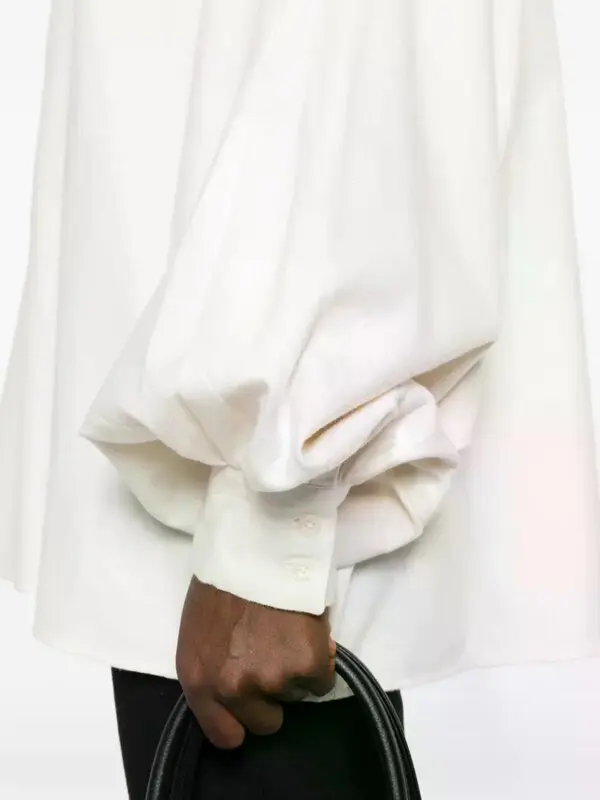 SOSUE Balloon Sleeve Shirt - Neutrals