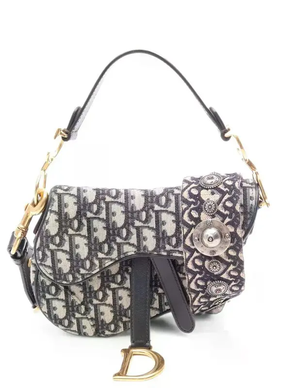 Dior 2010s Oblique Jacquard Saddle Shoulder Bag