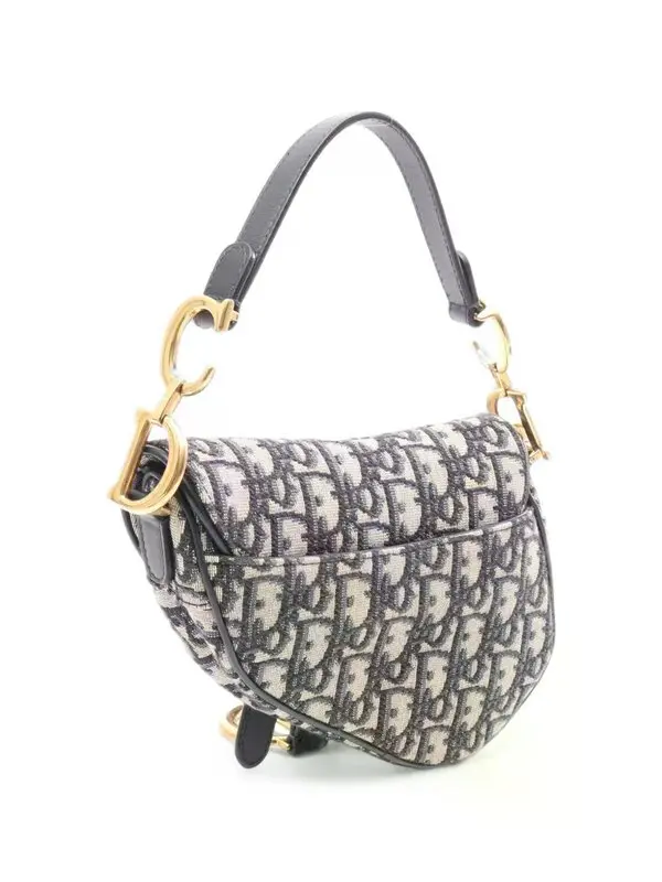 Dior 2010s Oblique Jacquard Saddle Shoulder Bag