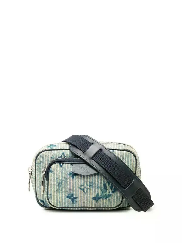 LOUIS VUITTON Monogram Denim Watercolor Hickory Stripes Outdoor Pouch Cross Body Bag