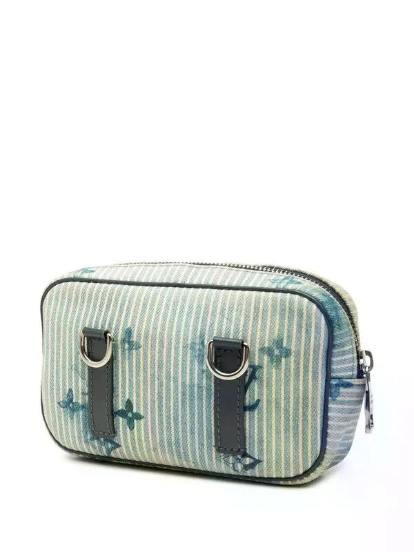 LOUIS VUITTON Monogram Denim Watercolor Hickory Stripes Outdoor Pouch Cross Body Bag