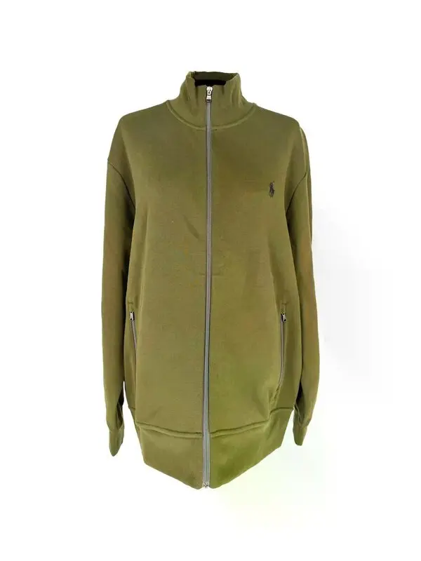 Ralph Lauren Embroidered Logo High Neck Full-zip Sweatshirt - Green