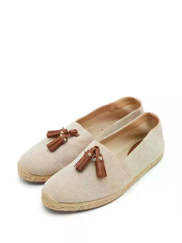 CHRISTIAN LOUBOUTIN Beige Canvas Tassel Embellished Espadrilles - Neutrals