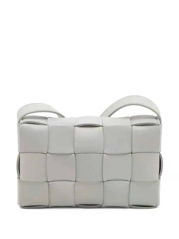 Bottega Veneta Small Nappa Intrecciato Cassette Crossbody Bag - Grey