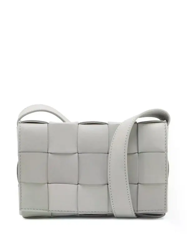 Bottega Veneta Small Nappa Intrecciato Cassette Crossbody Bag - Grey