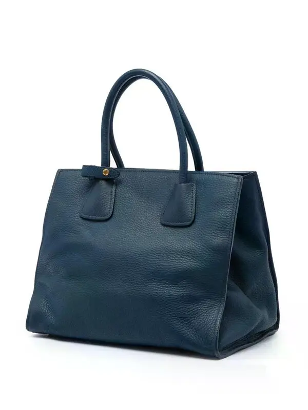Prada Vitello Daino Front Pocket Open Convertible Tote Satchel