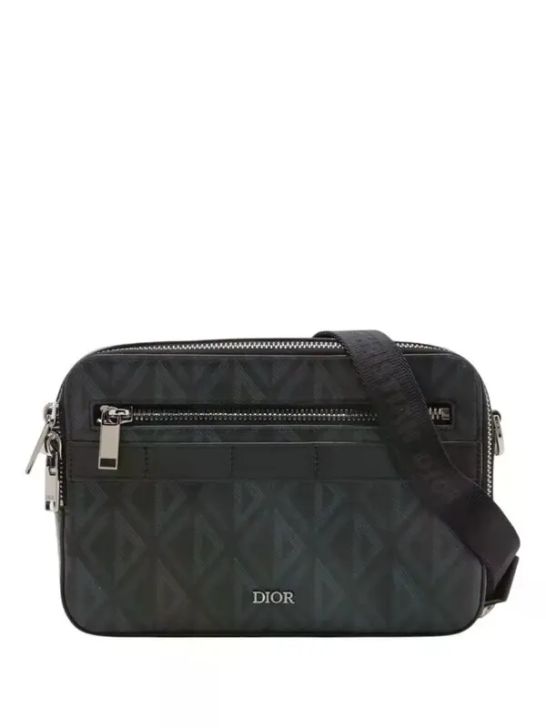 Dior Cd Diamond Coated Canvas Messenger Pouch Crossbody Bag