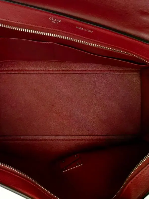 Celine Small Drummed Calfskin And Suede Trapeze Satchel