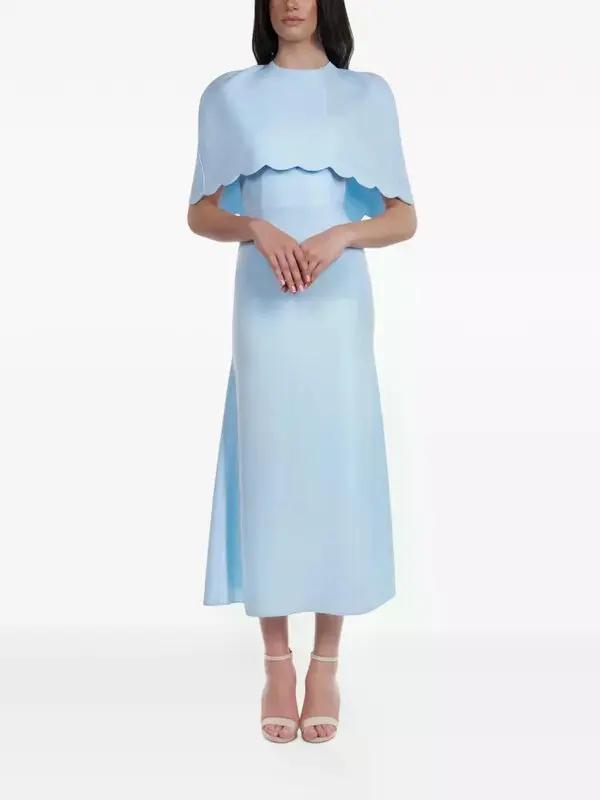 ARAFTU Arafatu Scalloped-edge Cape Overlay Midi Dress