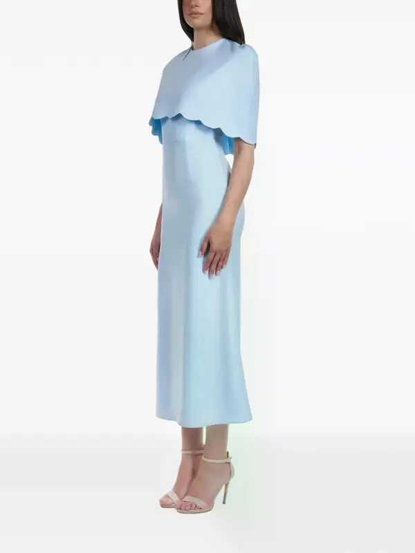 ARAFTU Arafatu Scalloped-edge Cape Overlay Midi Dress