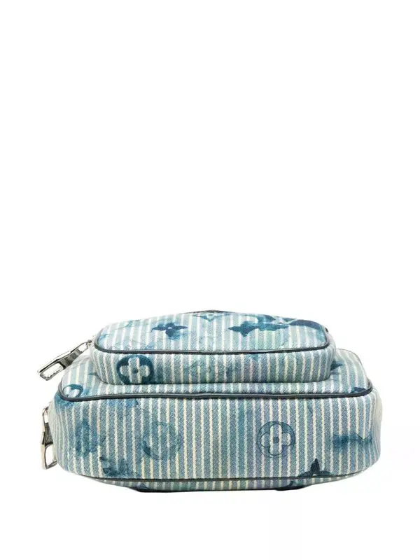 LOUIS VUITTON Monogram Denim Watercolor Hickory Stripes Outdoor Pouch Crossbody Bag