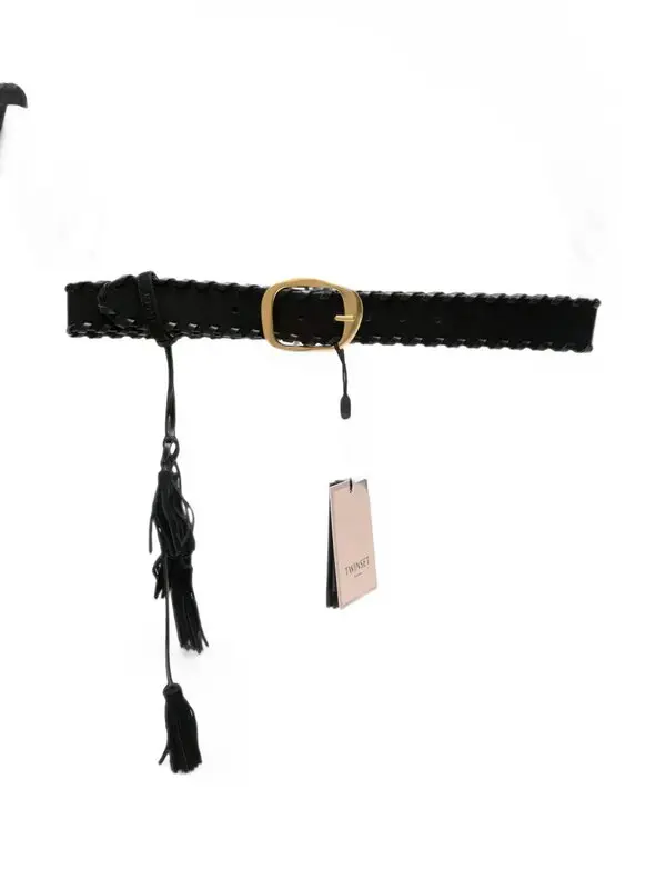 TWINSET Tassel Detail Whipstitch Trim Belt