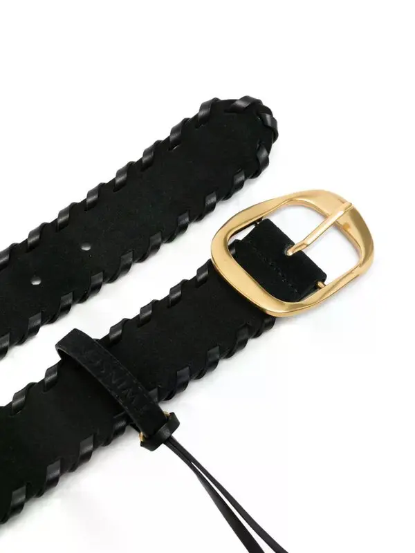 TWINSET Tassel Detail Whipstitch Trim Belt - Black