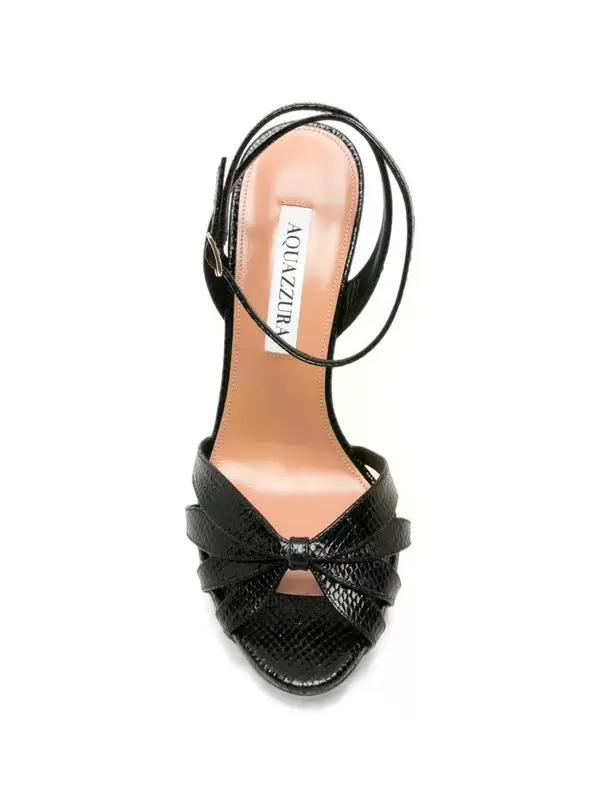 AQUAZZURA Soulmate Snakeskin-effect Sandals - Black