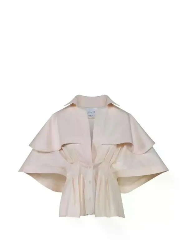 Johanna Ortiz Suspiro Gaucho Tiered Cape Top - Neutrals