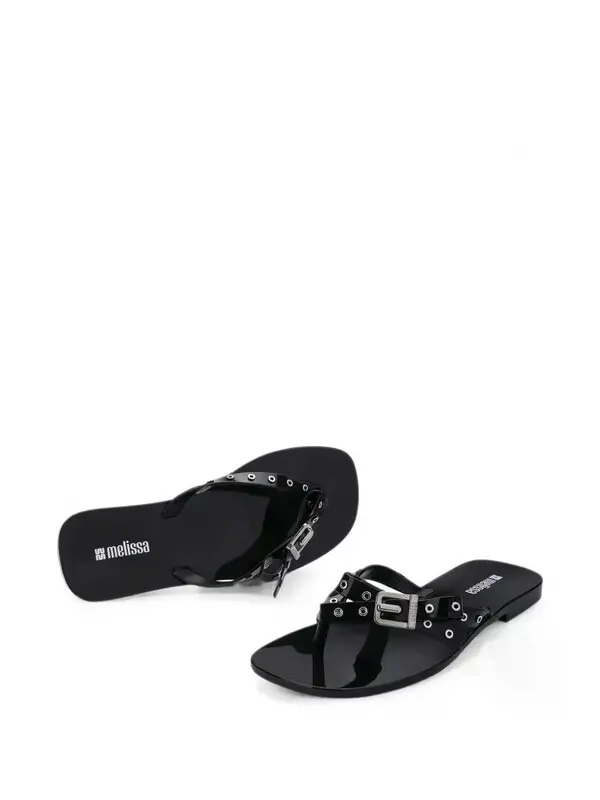 Melissa Squared Bow Detail Flip Flops - Black