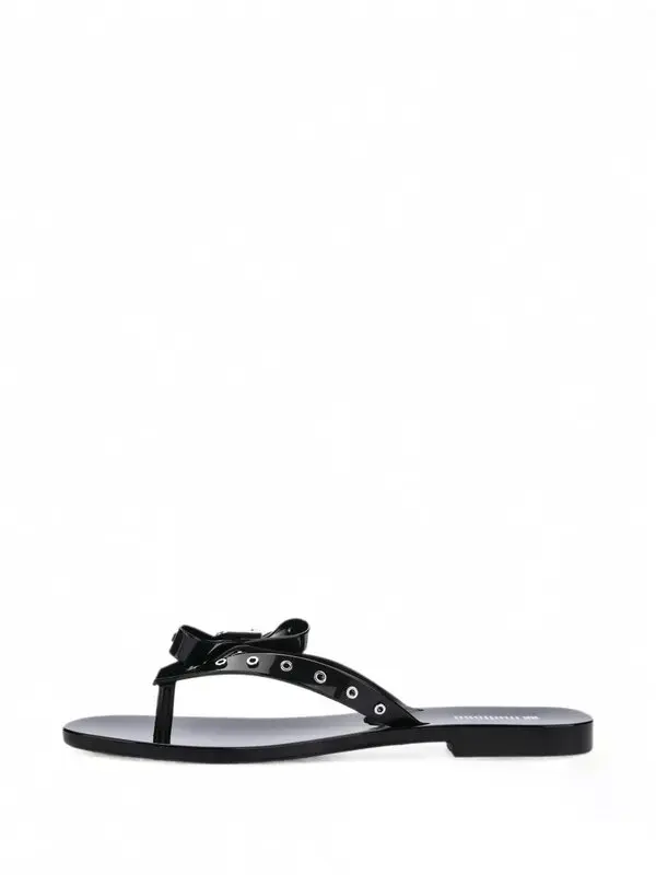 Melissa Squared Bow Detail Flip Flops - Black