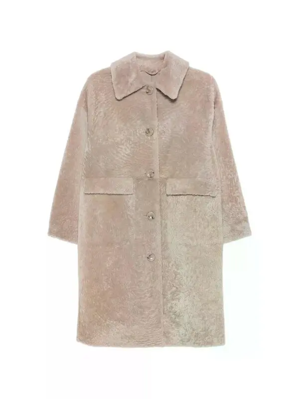 MANZONI 24 Shearling Finish Button-down Coat - Neutrals