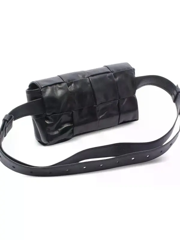 Bottega Veneta 2010s Cassette Intrecciato Belt Bag - Black