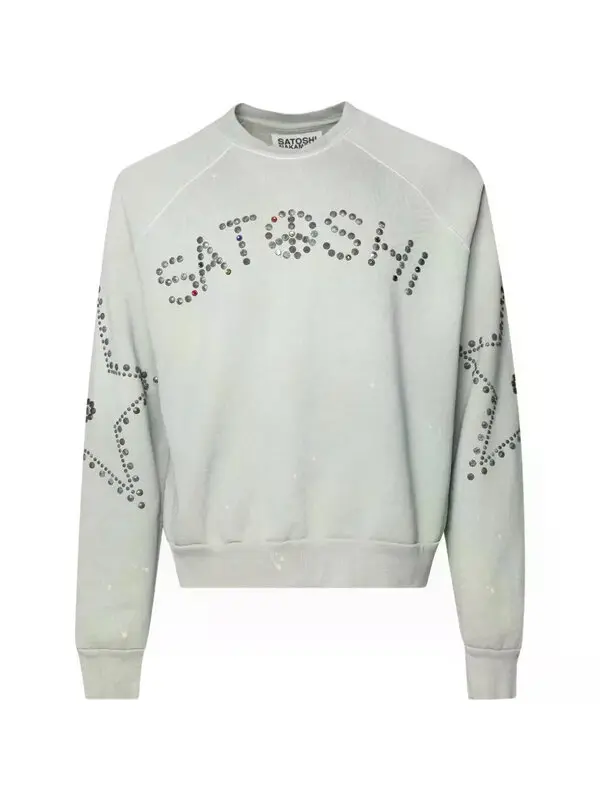 SATOSHI NAKAMOTO Star-studded Crewneck Sweater - Grey