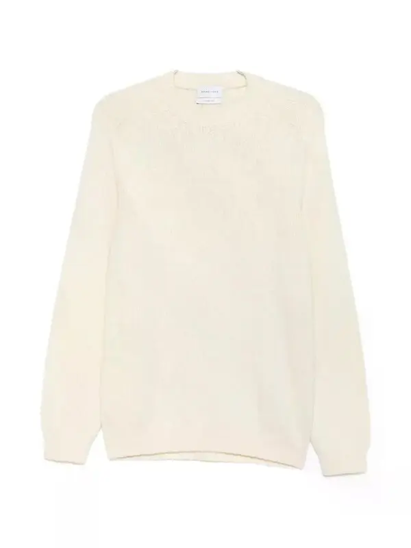 SCAGLIONE Ribbed-knit Raglan-sleeve Sweater - Neutrals