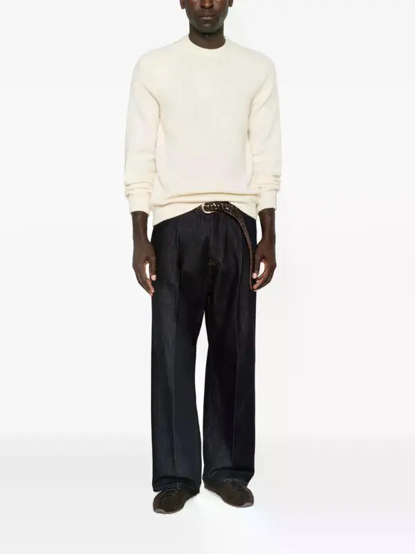 SCAGLIONE Ribbed-knit Raglan-sleeve Sweater