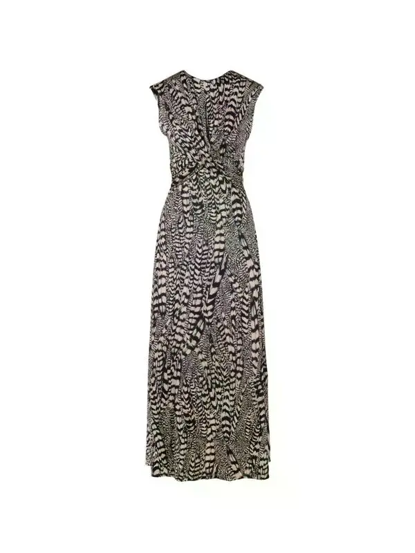 Johanna Ortiz Silent Rising Feather-print Maxi Dress - Black