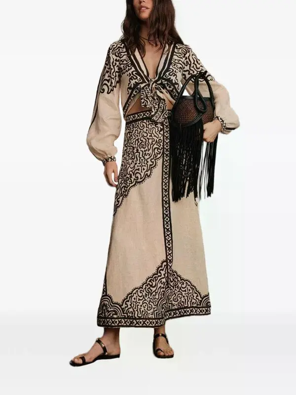 Johanna Ortiz Loose Horizon Maxi Skirt - Neutrals