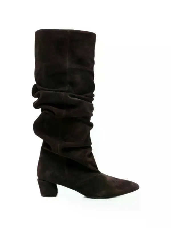 LISKA Slouchy Suede Boots - Brown