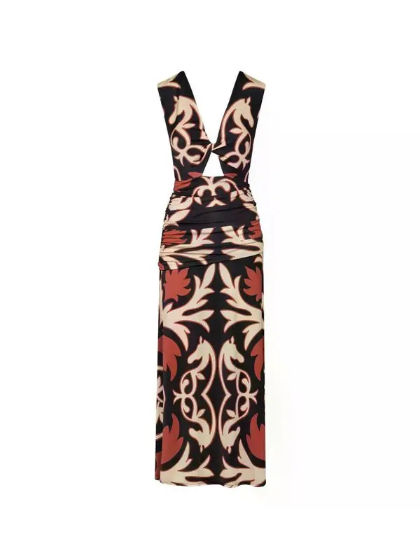Johanna Ortiz Horizonte Místico Midi Dress - Black
