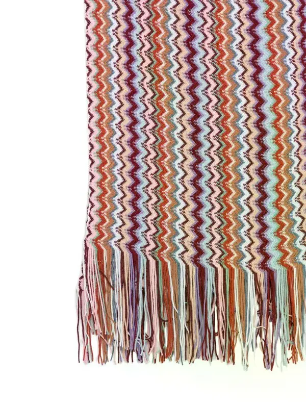 Missoni Zig-zag Pattern Fringed Scarf - Neutrals