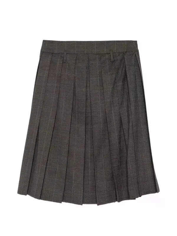 Simone Rocha Check Pattern Pleated Skirt - Grey