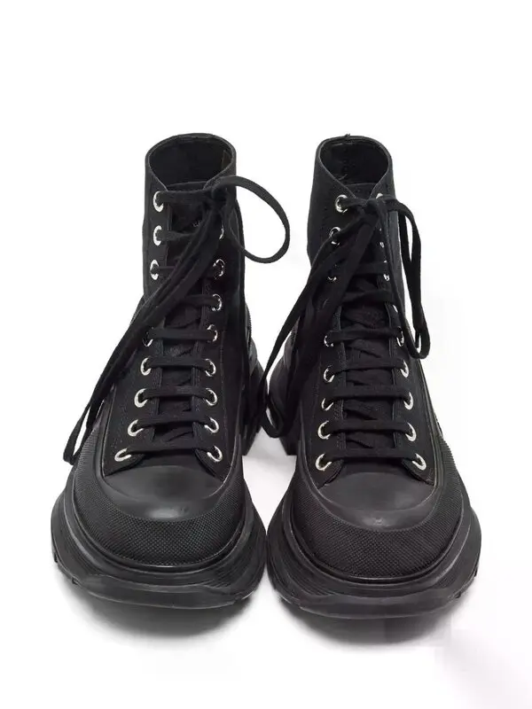 Alexander McQueen Tread Slick Lace-up High Top Sneakers - Black